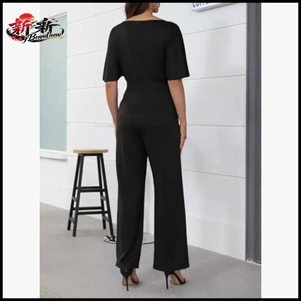 Pants & Jumpsuits | Polyester And Spandex Jumpsuit Wide Leg Plus Size ...